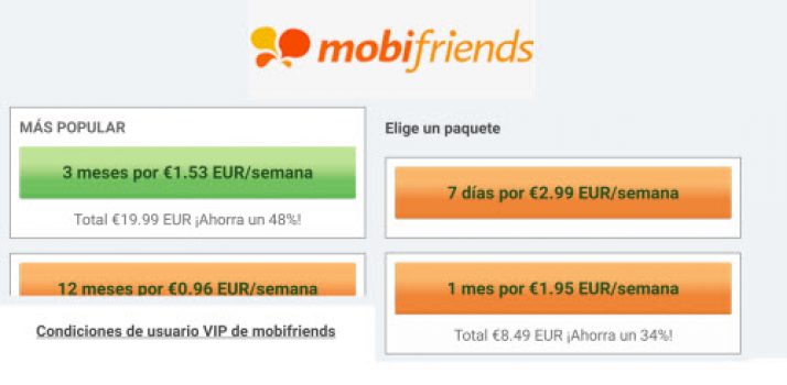 Mobifriends Premium Precio 2026 y Características - Conocer gente